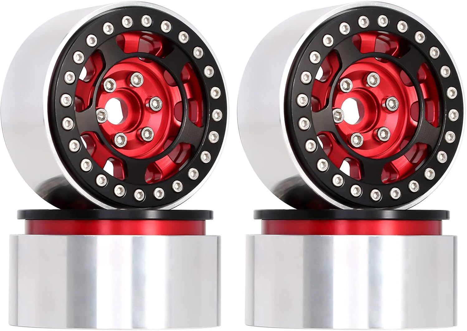 Amazon.com: INJORA 1.9 Beadlock Wheel Rim Hub CNC Aluminum 4PCS for ...