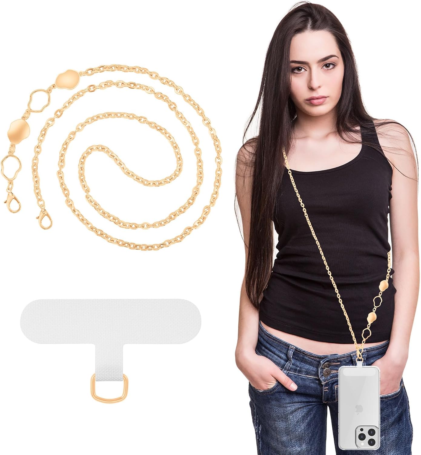 Amazon.com: MoKo Universal Phone Lanyard, Metal Cell Phone Chain ...