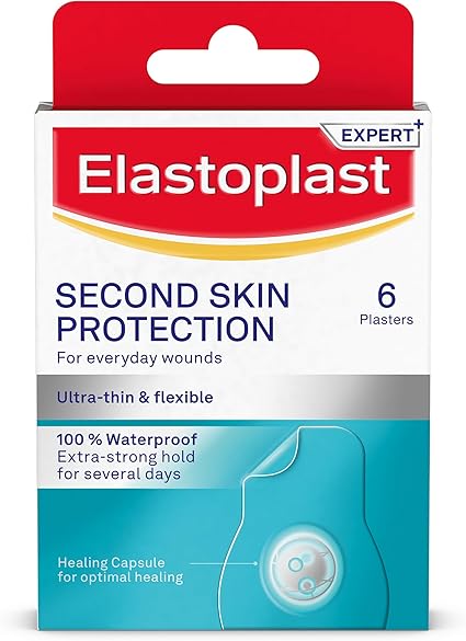 Elastoplast Second Skin Protection Plasters (6 Pieces), Hydrocolloid ...