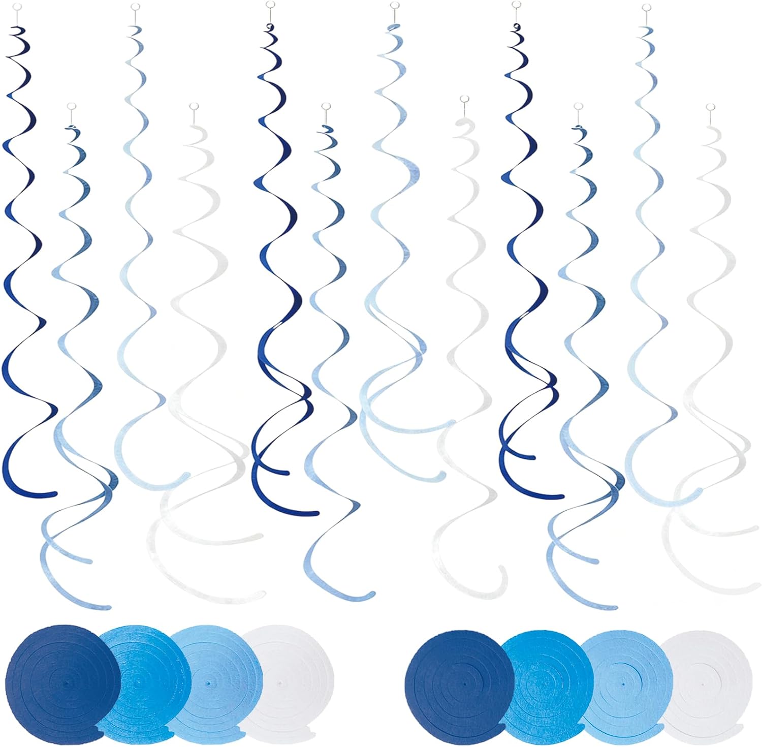 Amazon.com: 48 Pcs Blue Hanging Swirl Party Decorations Ombre Blue Felt ...