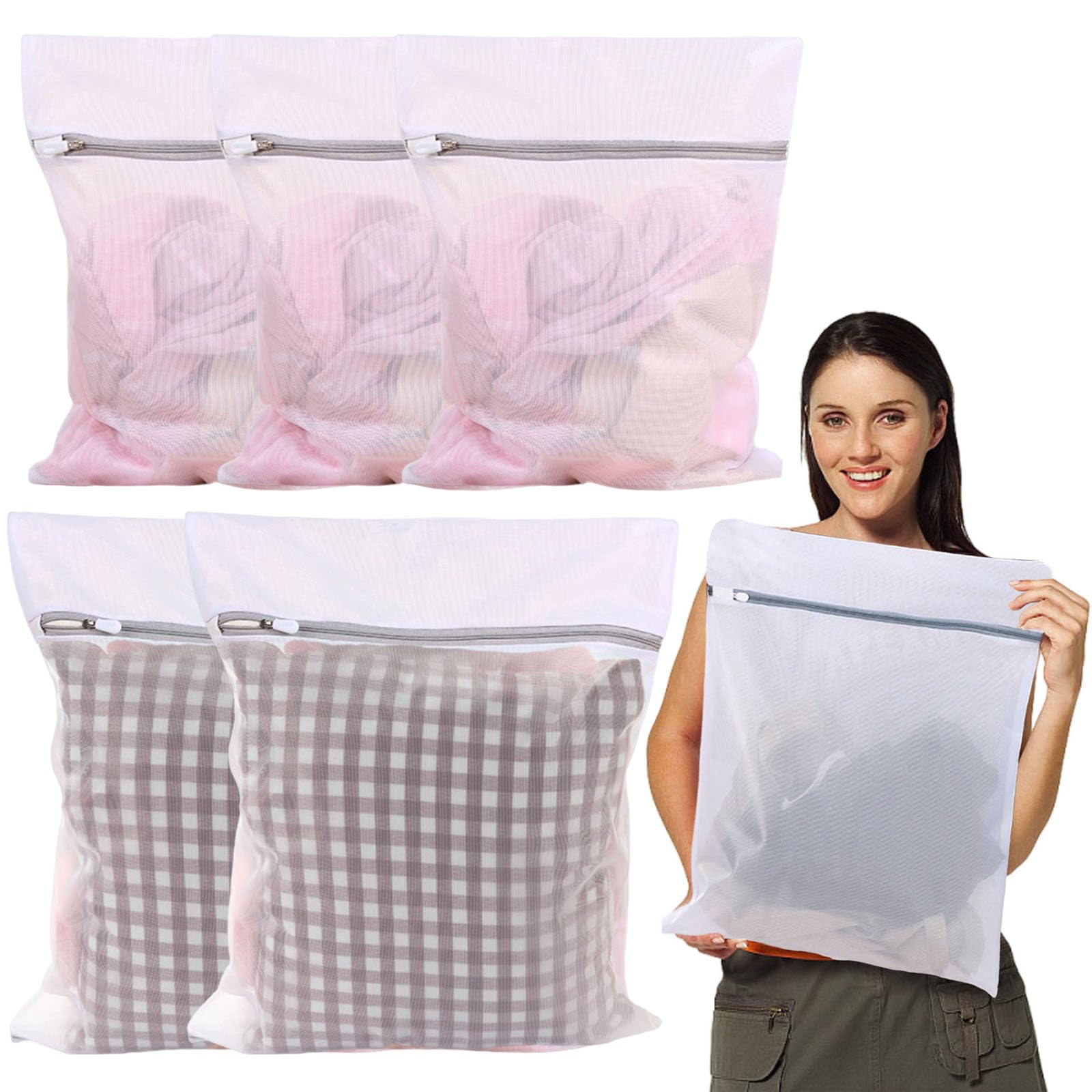 5 PCS Washing Bag with Zips for Delicates Washing Machine Wash Bags for ...