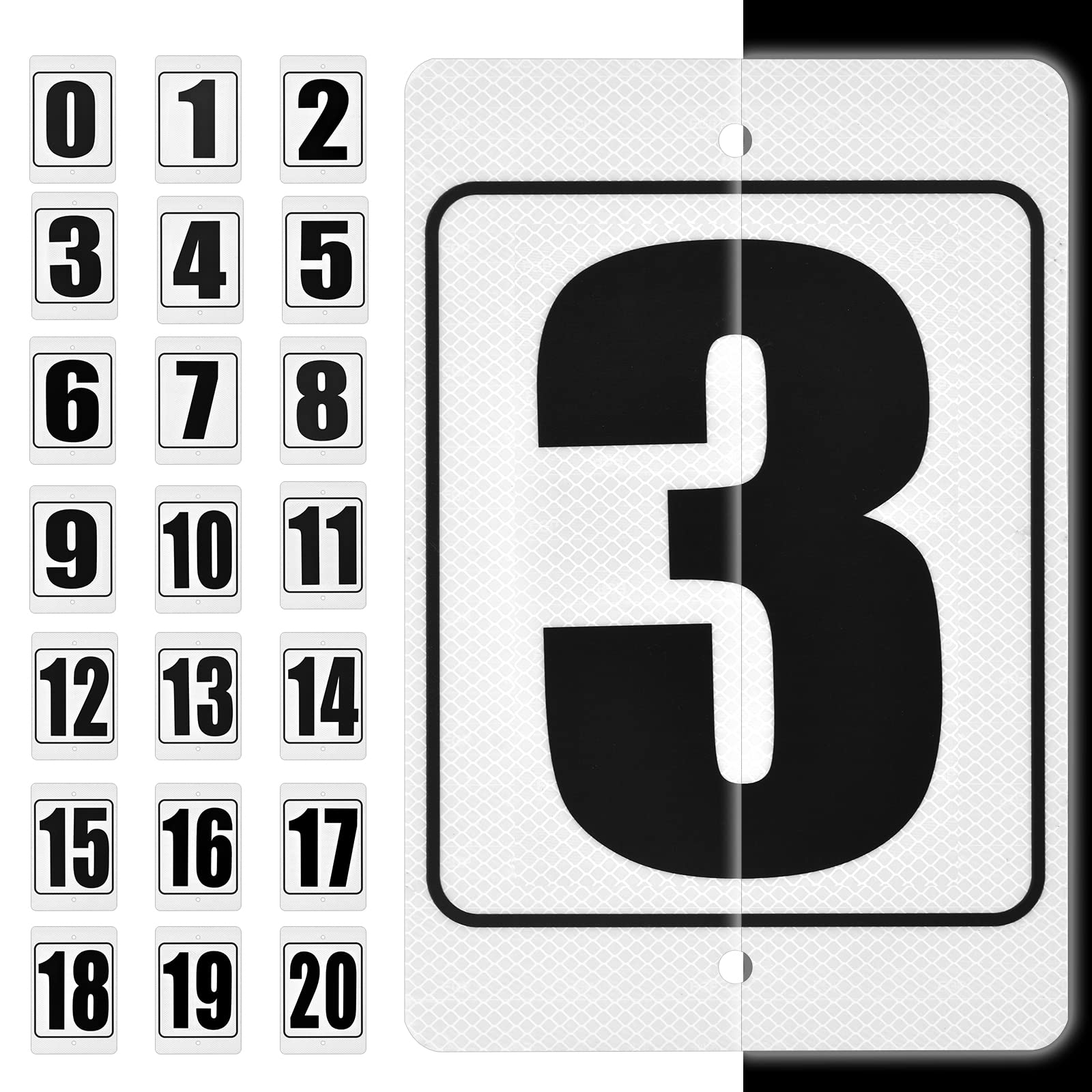 Amazon.com: 8 x 12 inch Reflective Parking Lot Number sign Aluminum ...