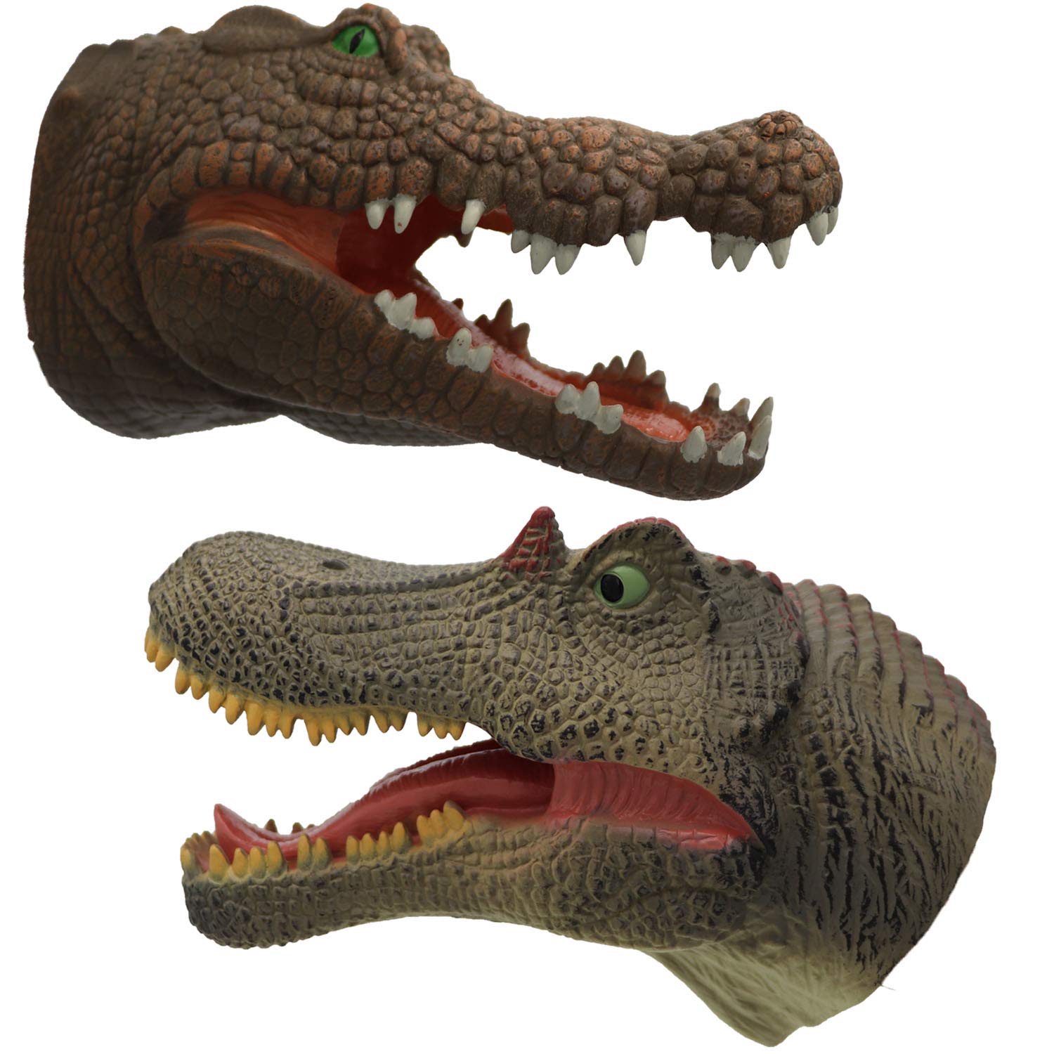 Buy iFkoo Dinosaur Hand Puppet, Soft Realistic Rubber Green Spinosaurus ...