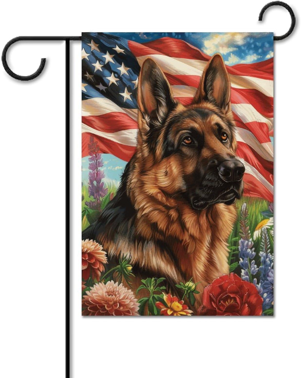 Amazon.com : Best of Breed German Shepherd Patriotic Garden Flags ...