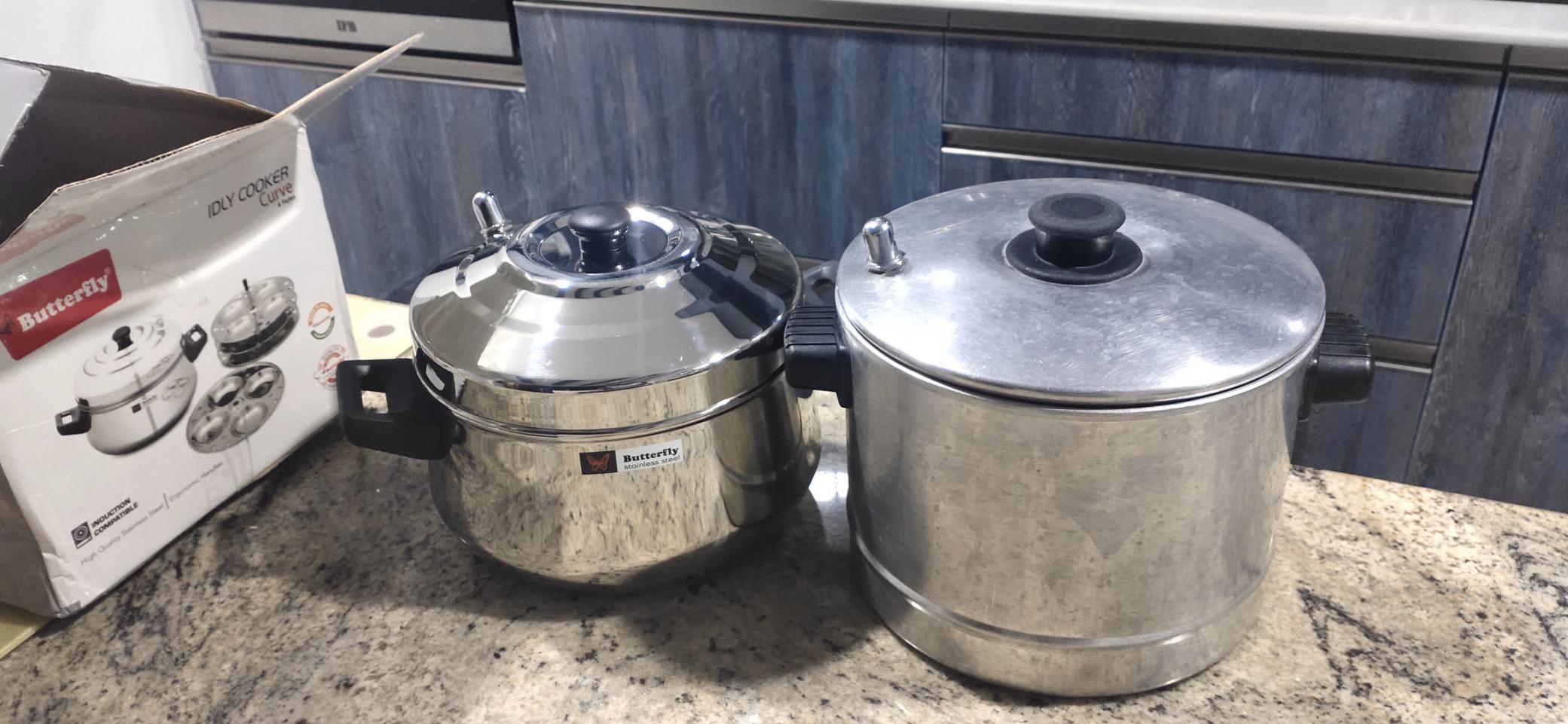 Buy Butterfly Stainless Steel Curve Idli Cooker, Idly Maker Set with 4 ...