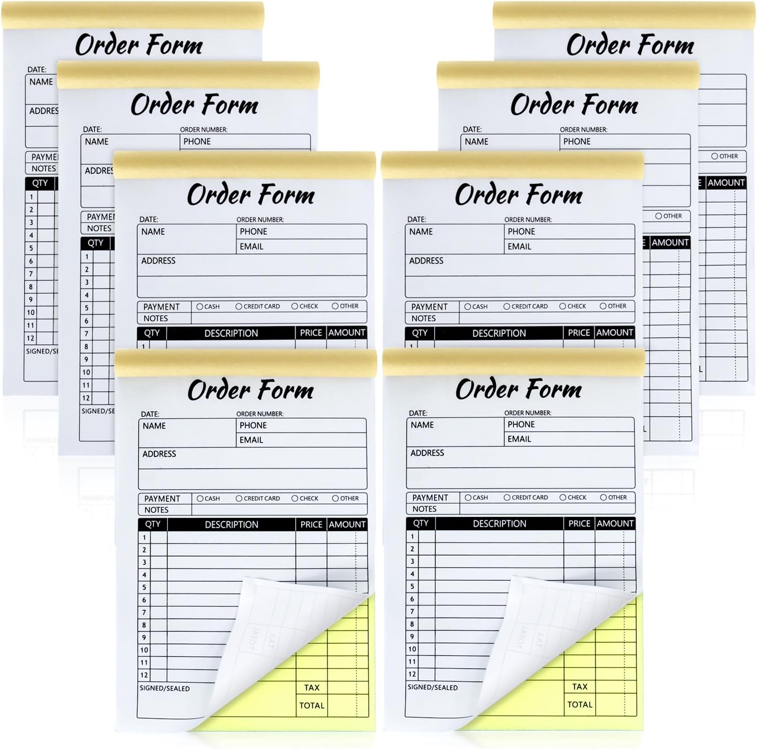 Amazon.com : 8 Pack Receipt Book 2 Part Carbonless Sales Invoice Book ...