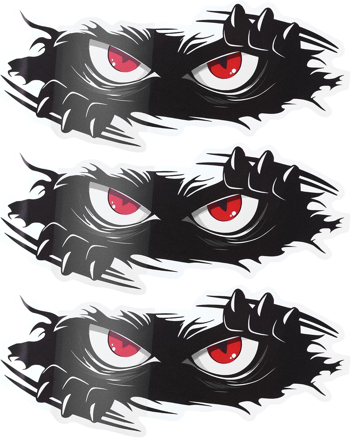 Amazon.com - Molain 3Pcs Monster Angry Eyes Decals, 10 x 4 Inches Black ...