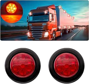 Amazon.com: SZSSXPL 2Pcs 2 Inch Red Round LED Clearance Marker Light,7 ...