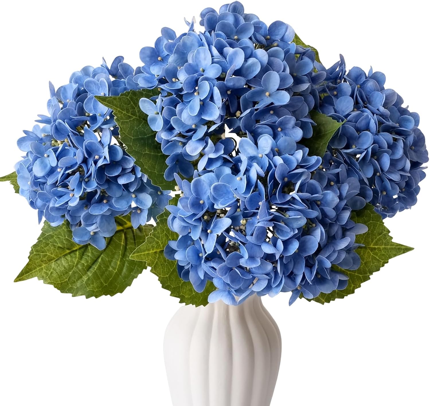 Amazon.com: ZYTUYO 4 Pcs Blue 20 inches Real Touch Hydrangea Artificial ...