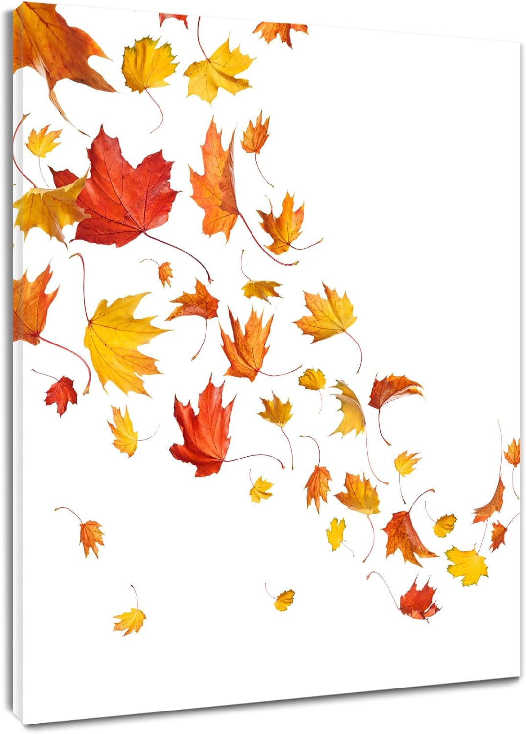 Amazon.com: LB Fall Leaf Wall Art For Bathroom Falling Red Orange Maple ...