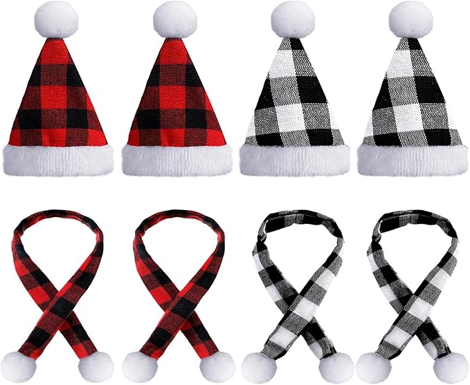 Amazon.com: Bencailor 8 Pcs Mini Santa Hats for Crafts Small Christmas ...