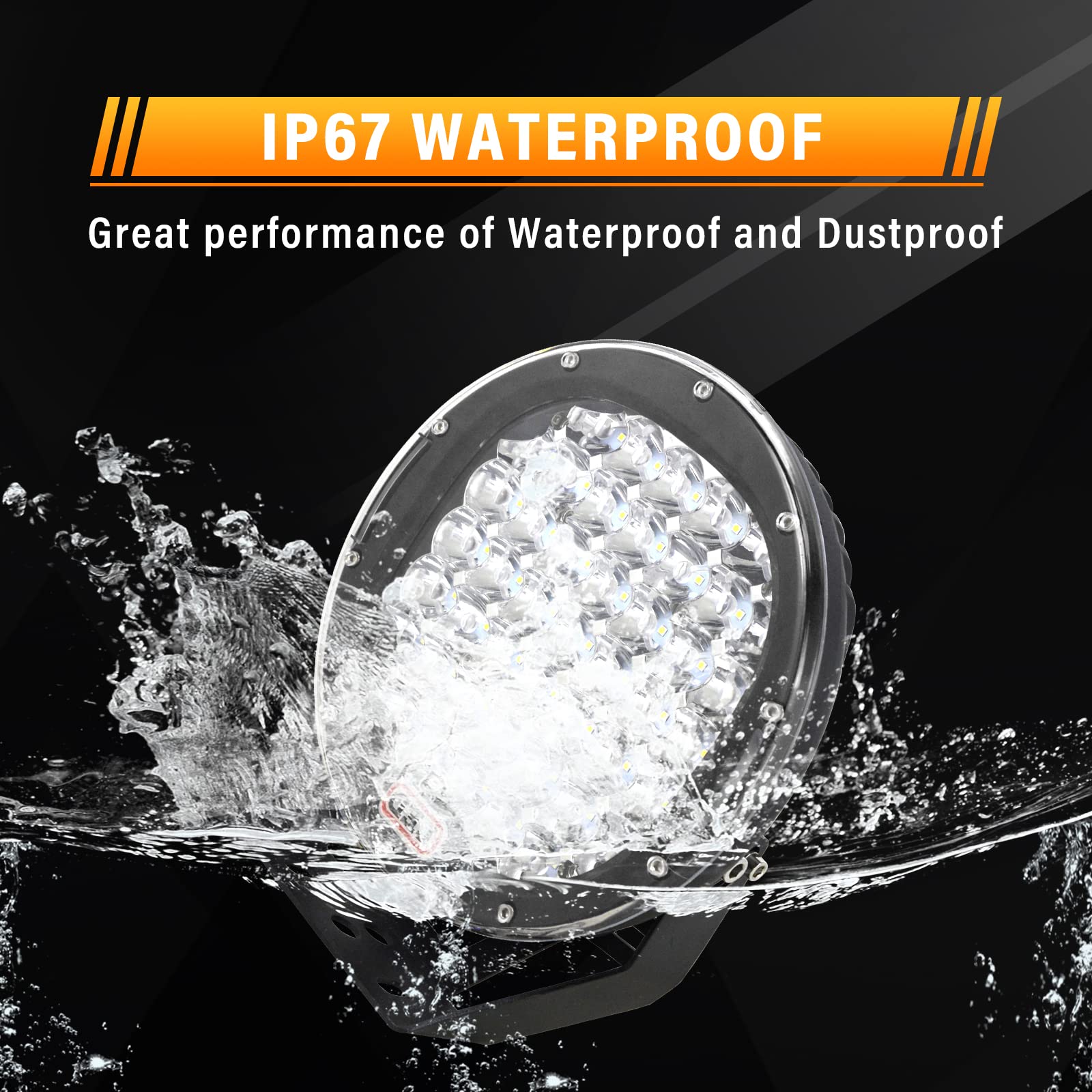 SKYWORLD 2pcs Round LED Pods Light Bar, 9 inch 225W Spot Beam Work Off ...