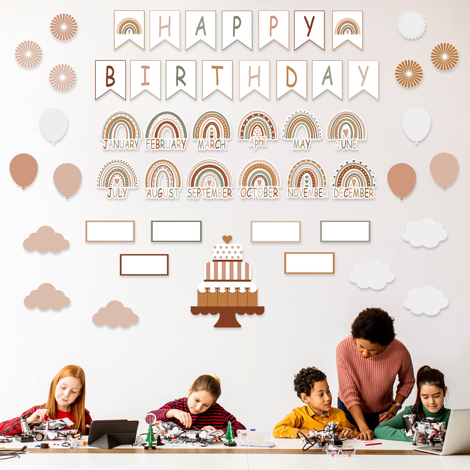 Snapklik.com : Nezyo 80 Pcs Boho Happy Birthday Bulletin Board Set ...