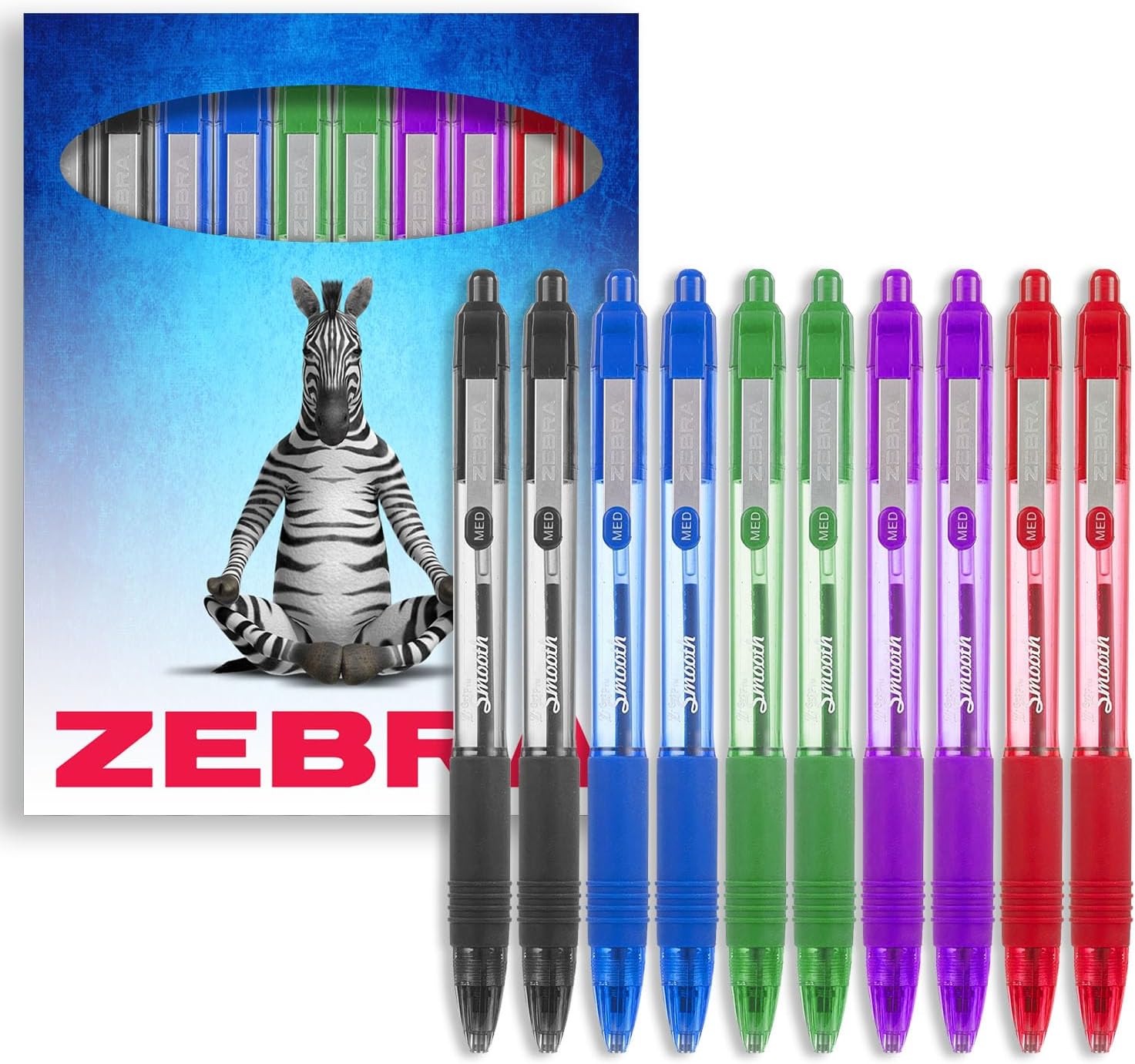 Amazon.com : Zebra Z-Grip Smooth Ballpoint Pen - 1.0mm - Essential Set ...