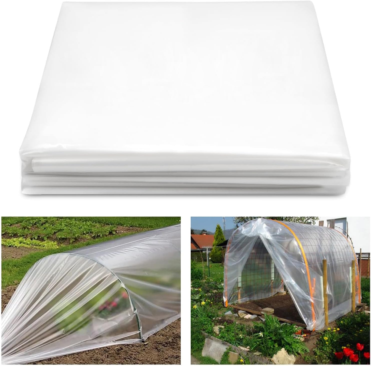 YEZIDE 3x10M Polythene Sheeting Extra Thick Clear Plastic Sheeting Dust ...