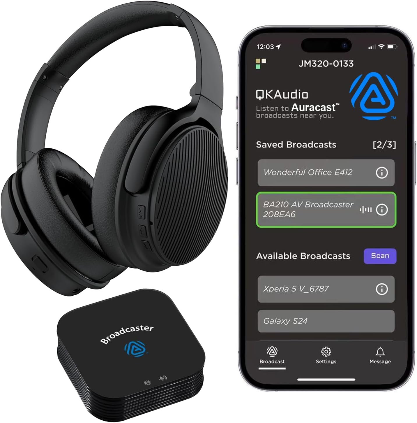 Amazon.com: HomeSpot JM320 Auracast TV Headphones, Bluetooth 5.4, with Wireless Transmitter for ...