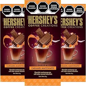 HERSHEY'S - Barra de Chocolate Semiamargo, Pack 3, con Café Sabor Caramel Macchiato, Coffee ...