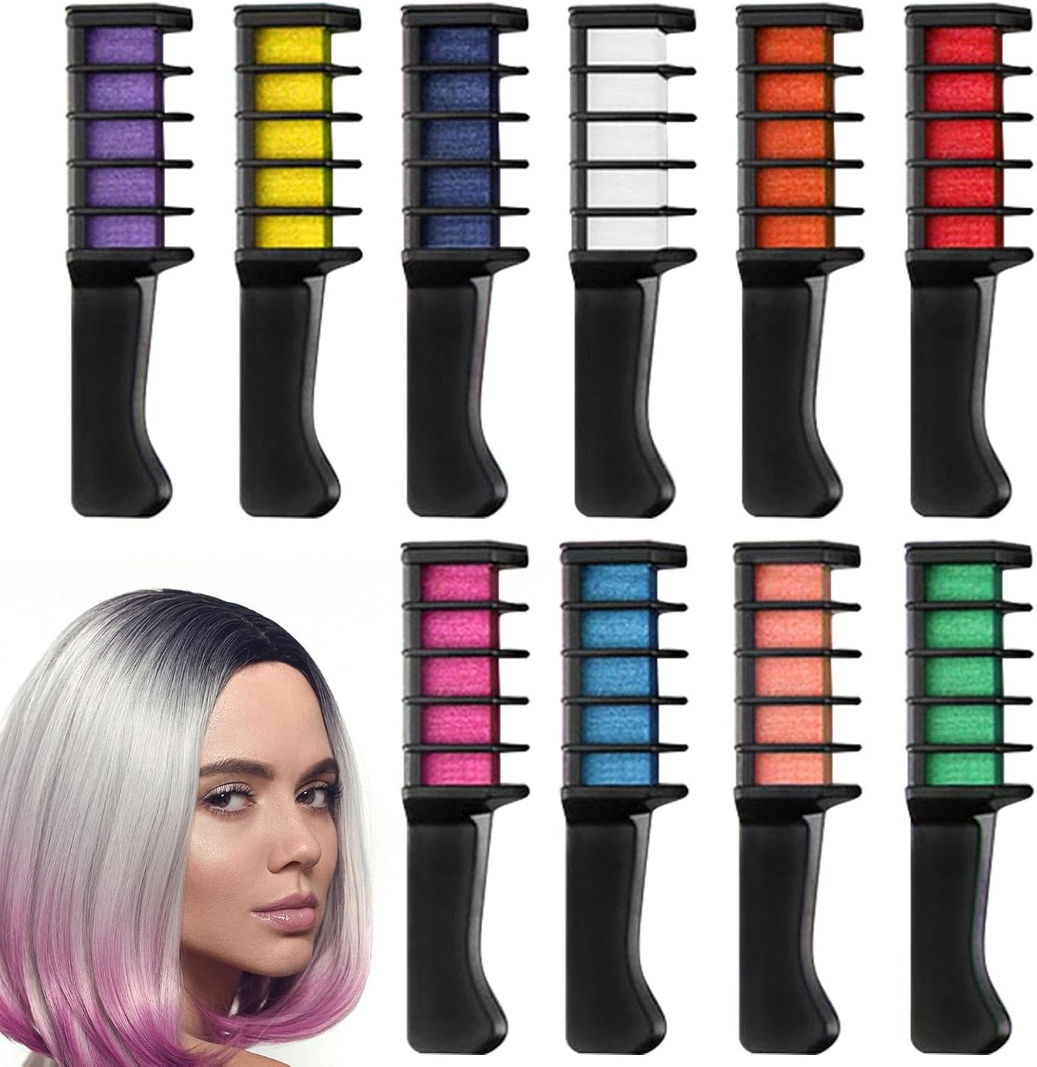 Hair Chalk for Girls Brushes | Temporary Kids Hair Dye Spray Hair Color ...