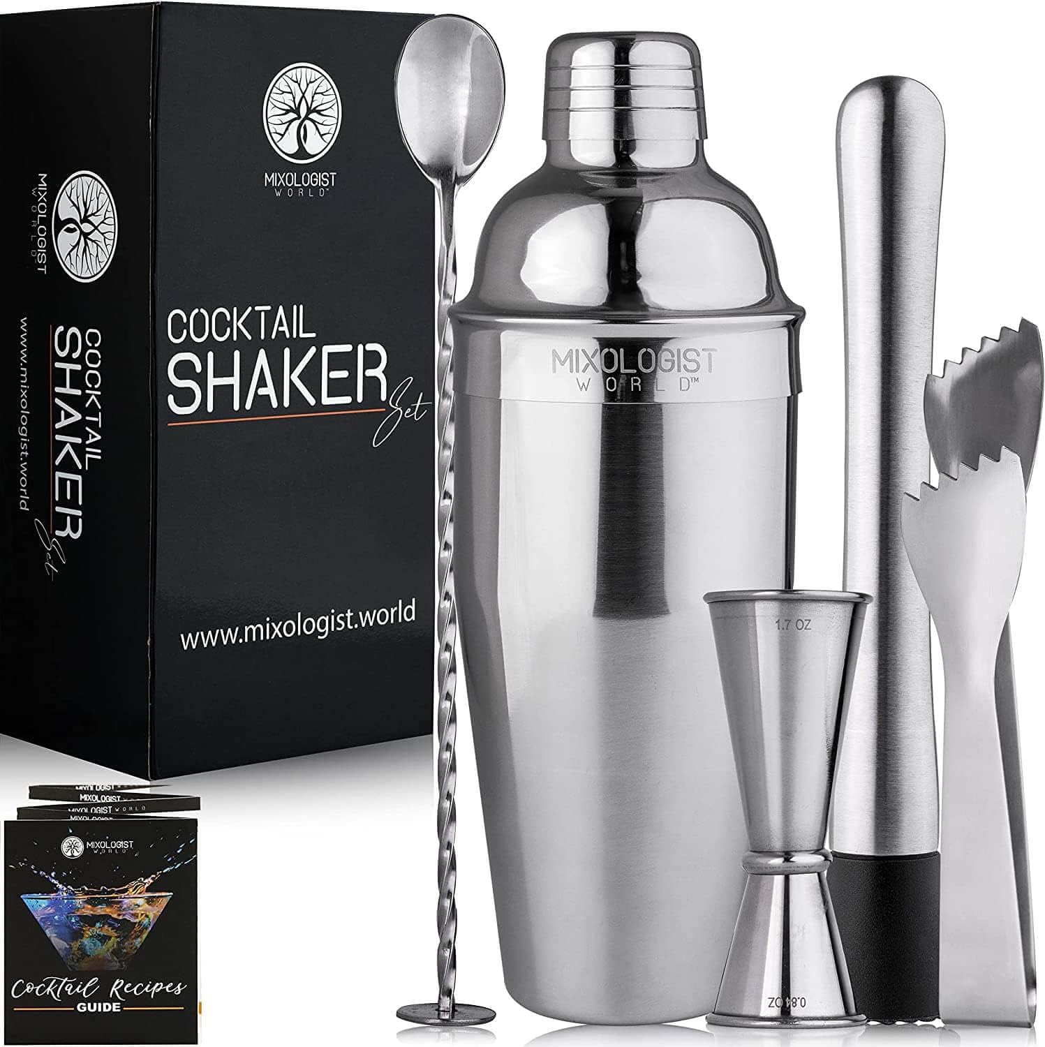 Amazon.com: 5 pieces Mixology Bartender Kit - Cocktail Shaker Set with ...