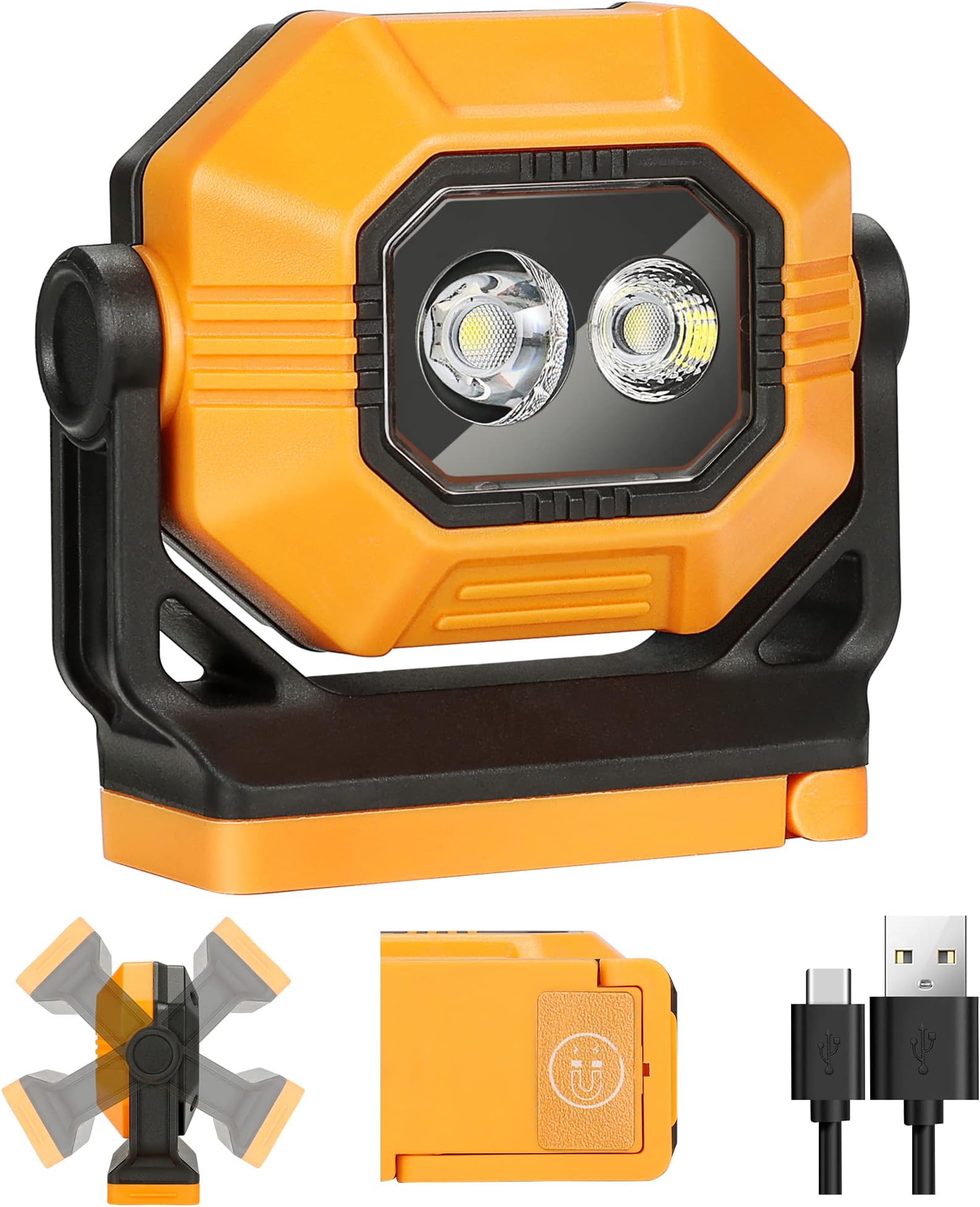 Napatyre Rechargeable LED Work Light,1000 Lumens Magnetic Work Light ...