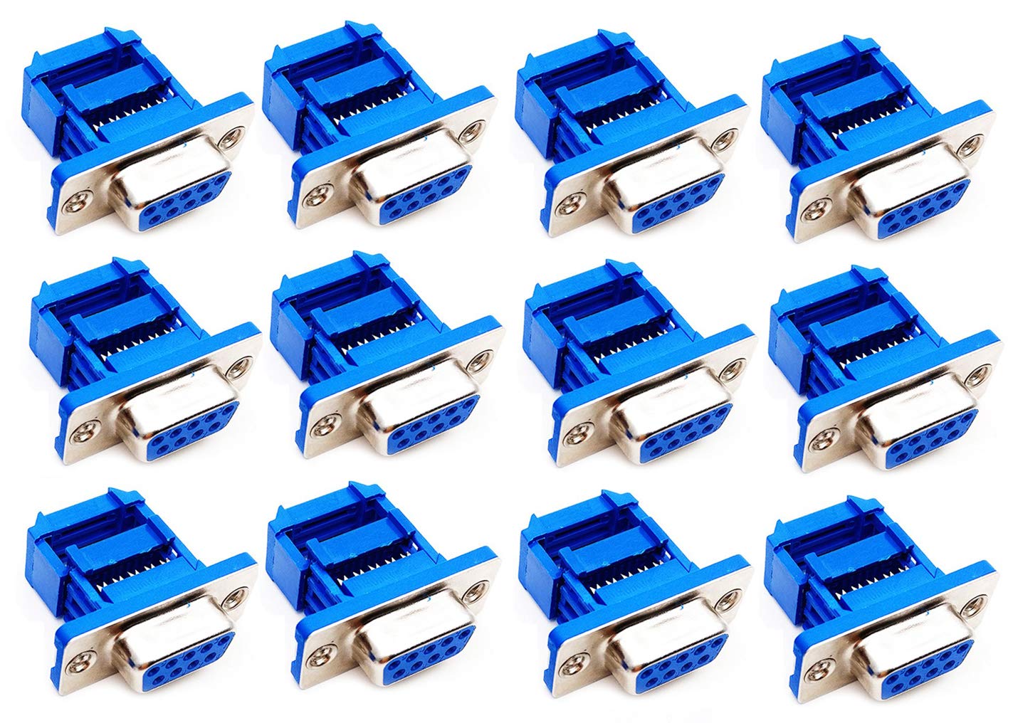 Amazon.com: YXQ 12Pcs D-SUB DB9 9 Pin Female IDC Flat Ribbon Crimp ...
