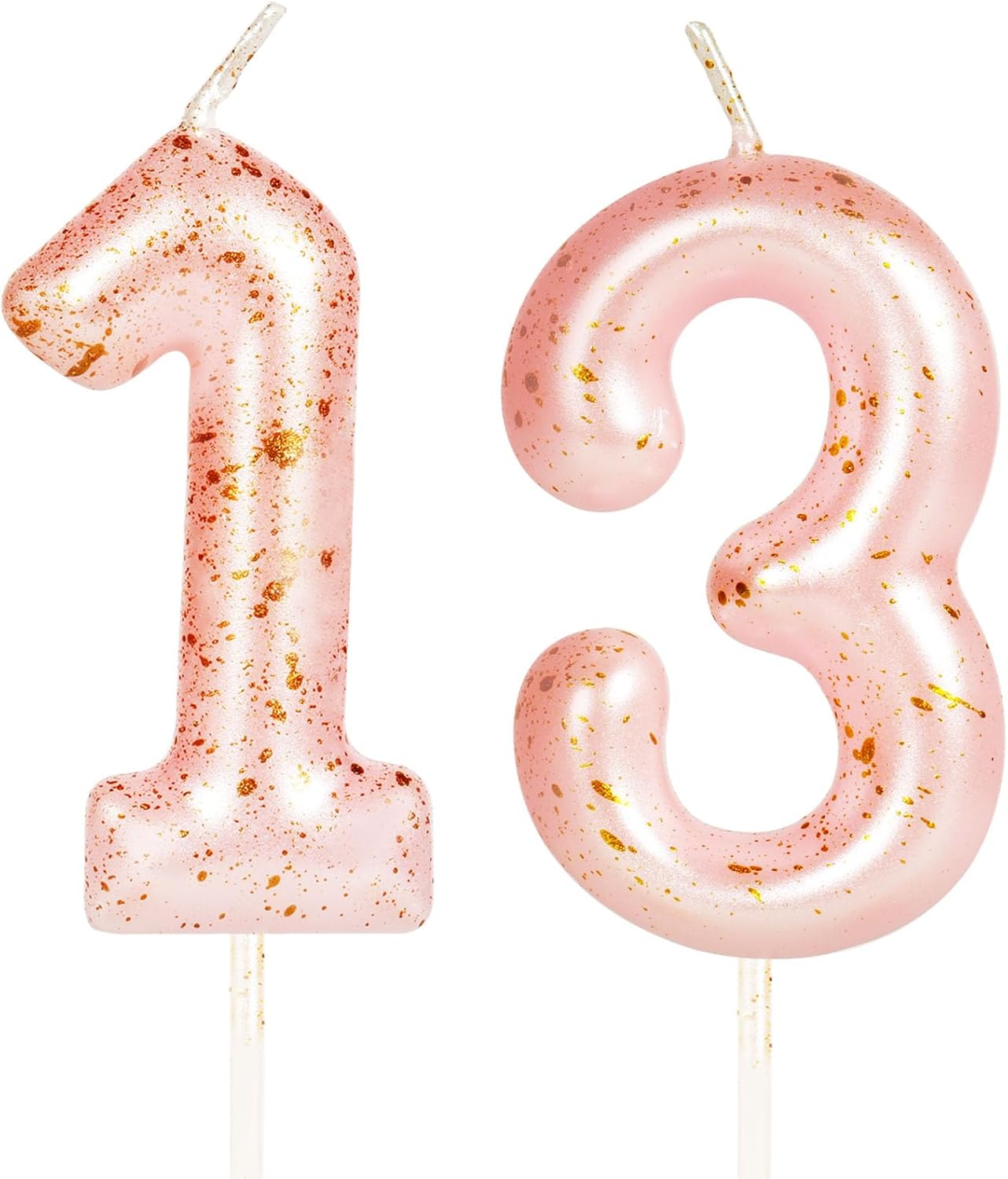 Yiran Birthday Number 13th Letter Candle, Pink Gold Happy Birthday ...