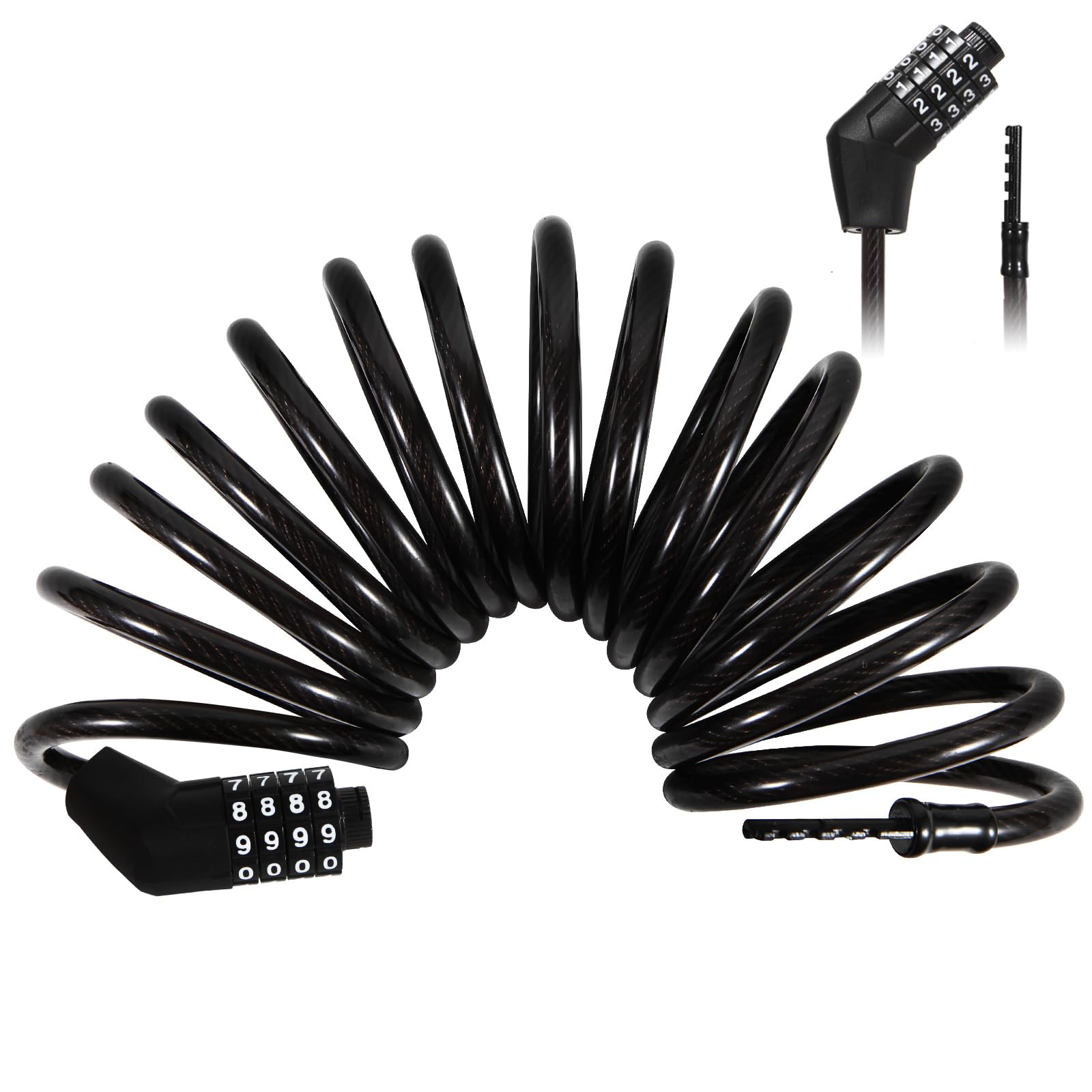 Amazon.com: MAGCHIC Cable Lock, 4-Digit Resettable Combination Bicycle ...