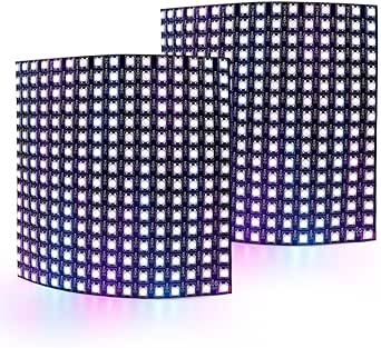 Amazon.co.jp: WS2812B RGB LED デジタル フレキシブル 個別アドレス指定可能 パネルライト WS2812 8X8 ...