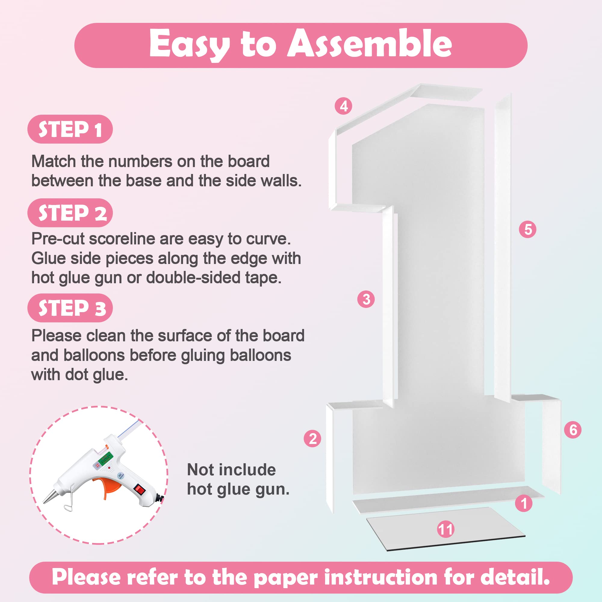 Xiomot 4FT Mosaic Number Balloon Marquee, Number 1 Frame for Balloons ...