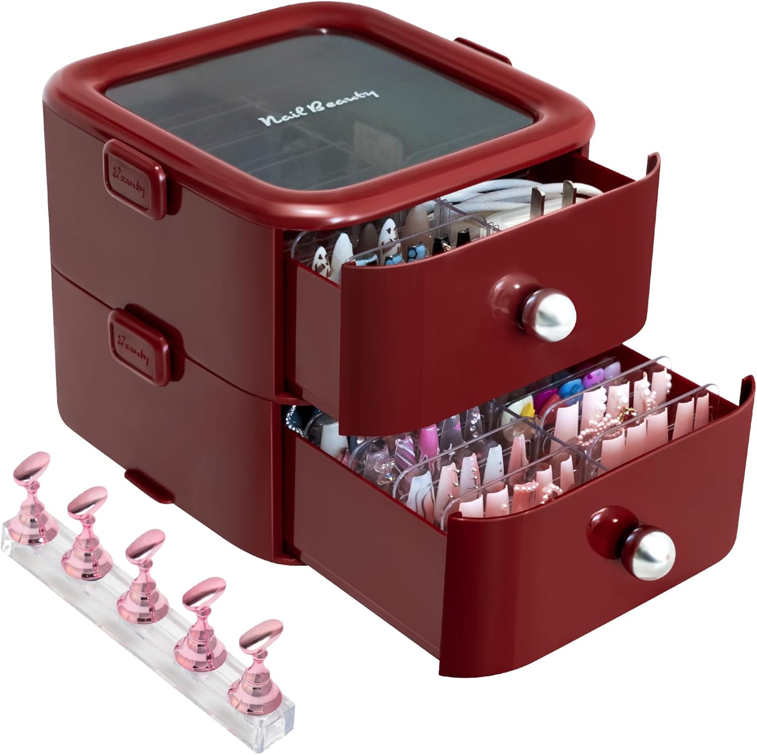 Amazon.com: Casaletto Makeup Organizer with Drawers,Press On Nail ...