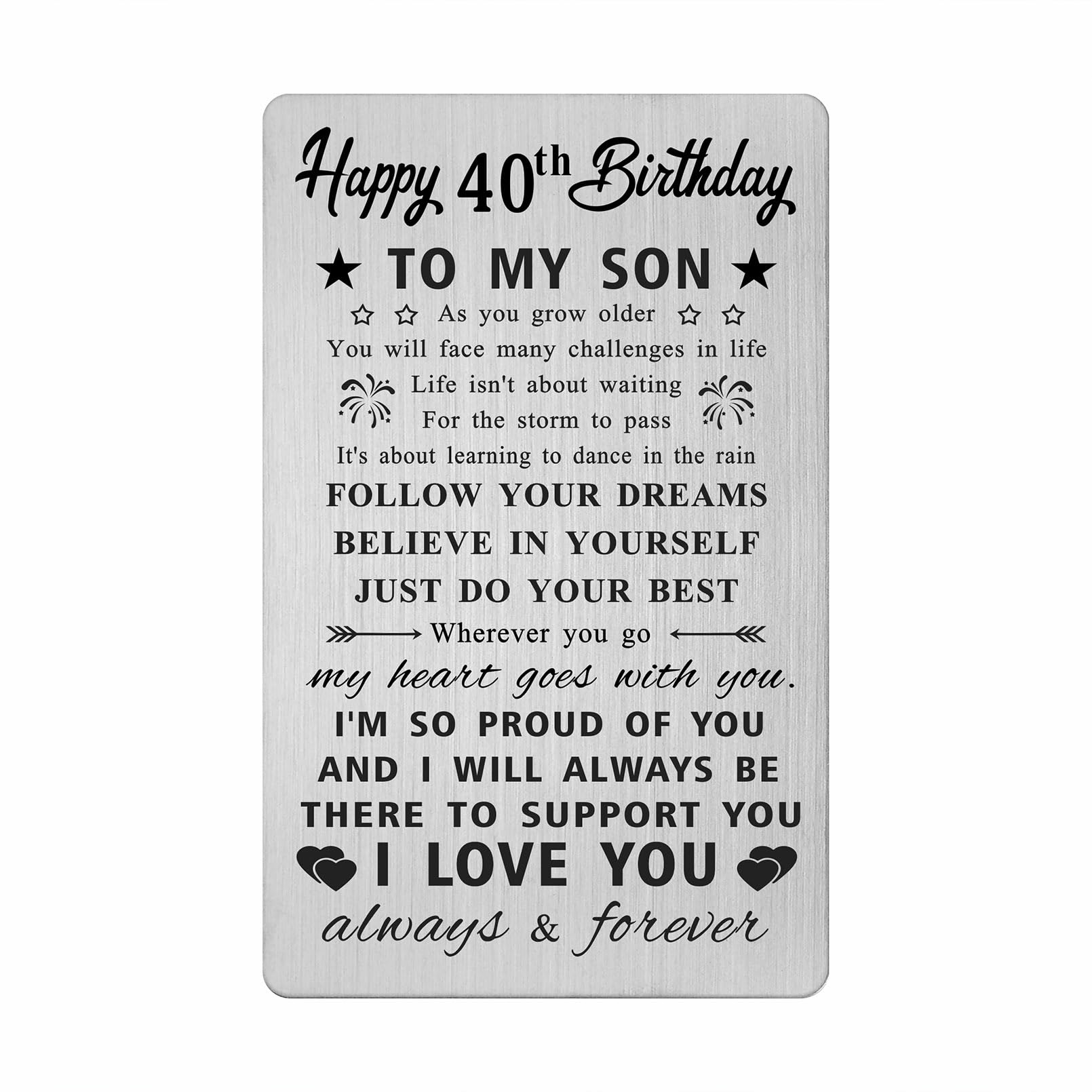 HYHYDHP Son 40th Birthday Card - Happy 40th Birthday Gifts for Son ...