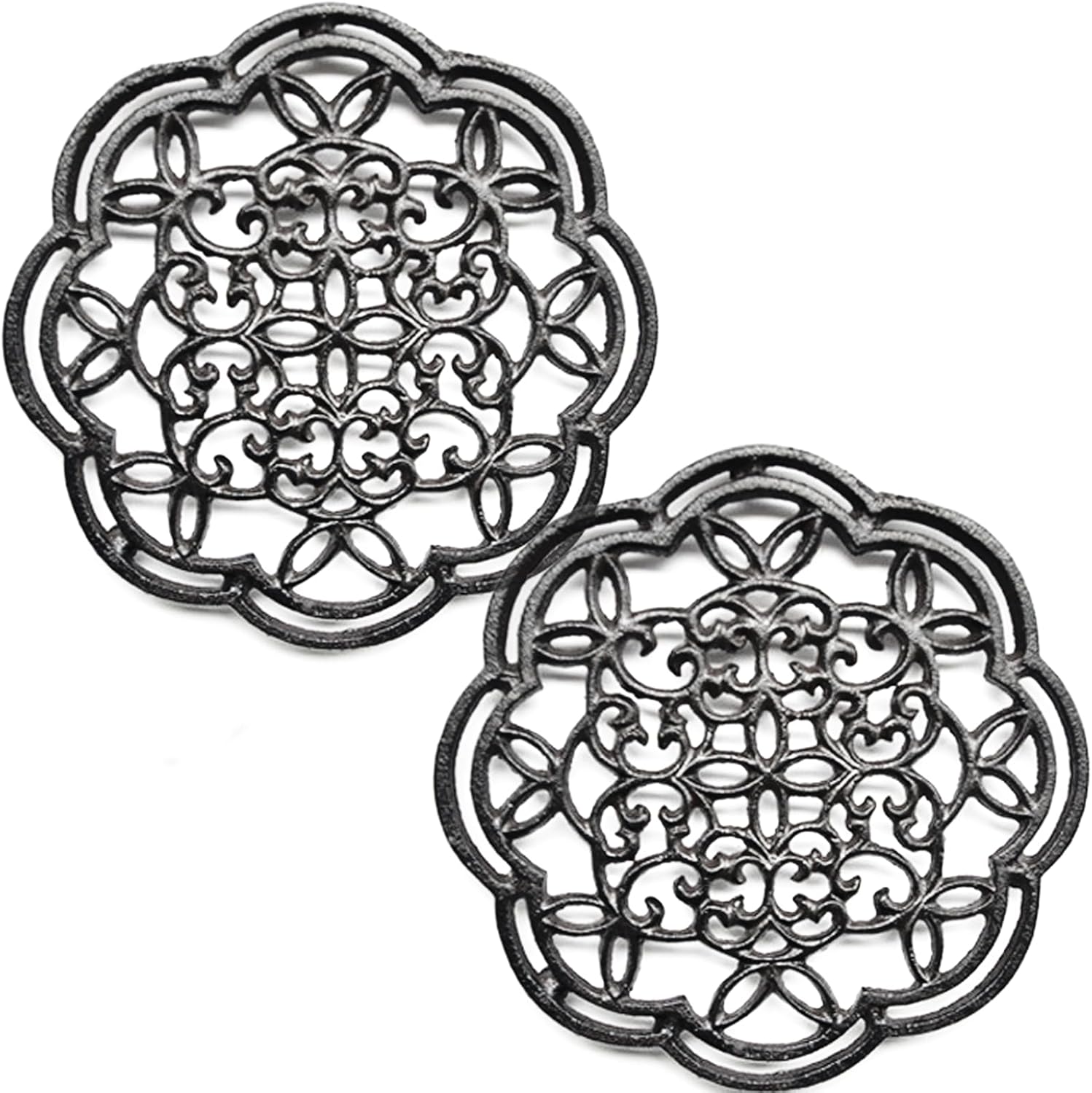 Amazon.com: HningBuyox 2 Pack Cast Iron Trivet, Heavy Duty Metal ...