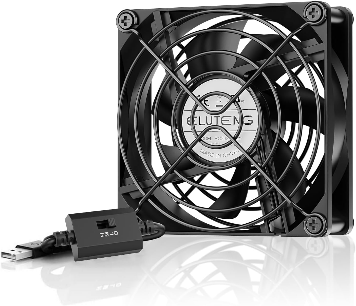 Amazon.com: ELUTENG USB Fan 80mm, USB Computer Fan 5V Quite USB ...