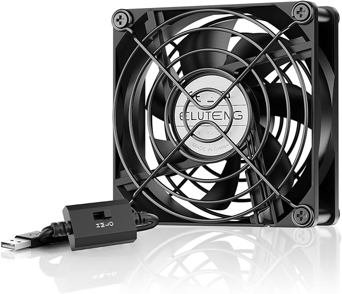 ELUTENG USB Fan 80mm 5V USB Portable Cooling Fan for Laptop, Router TV ...
