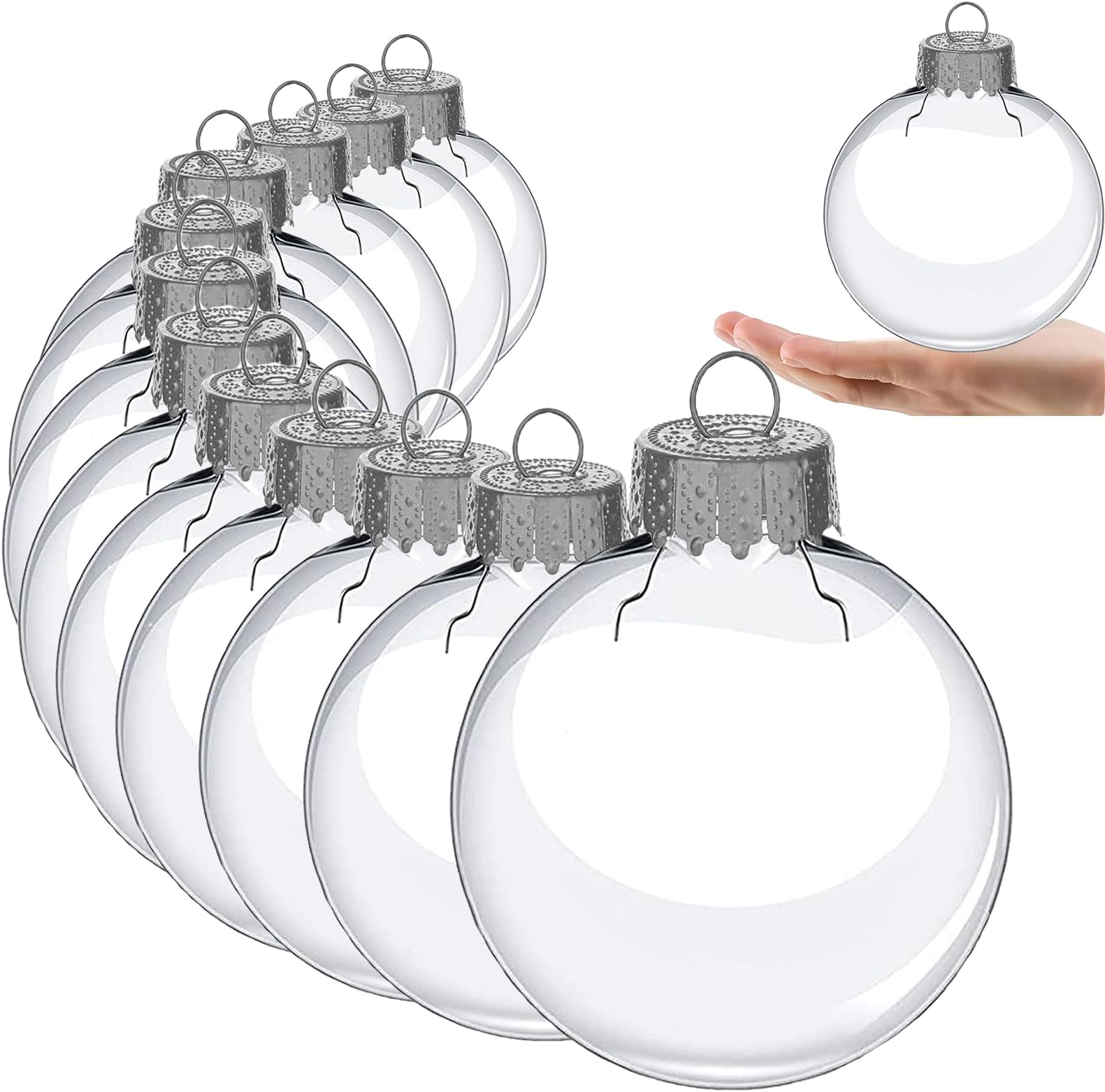 Amazon.com: 20PCS Christmas Ornaments,5CM Clear Plastic Ornaments Balls ...