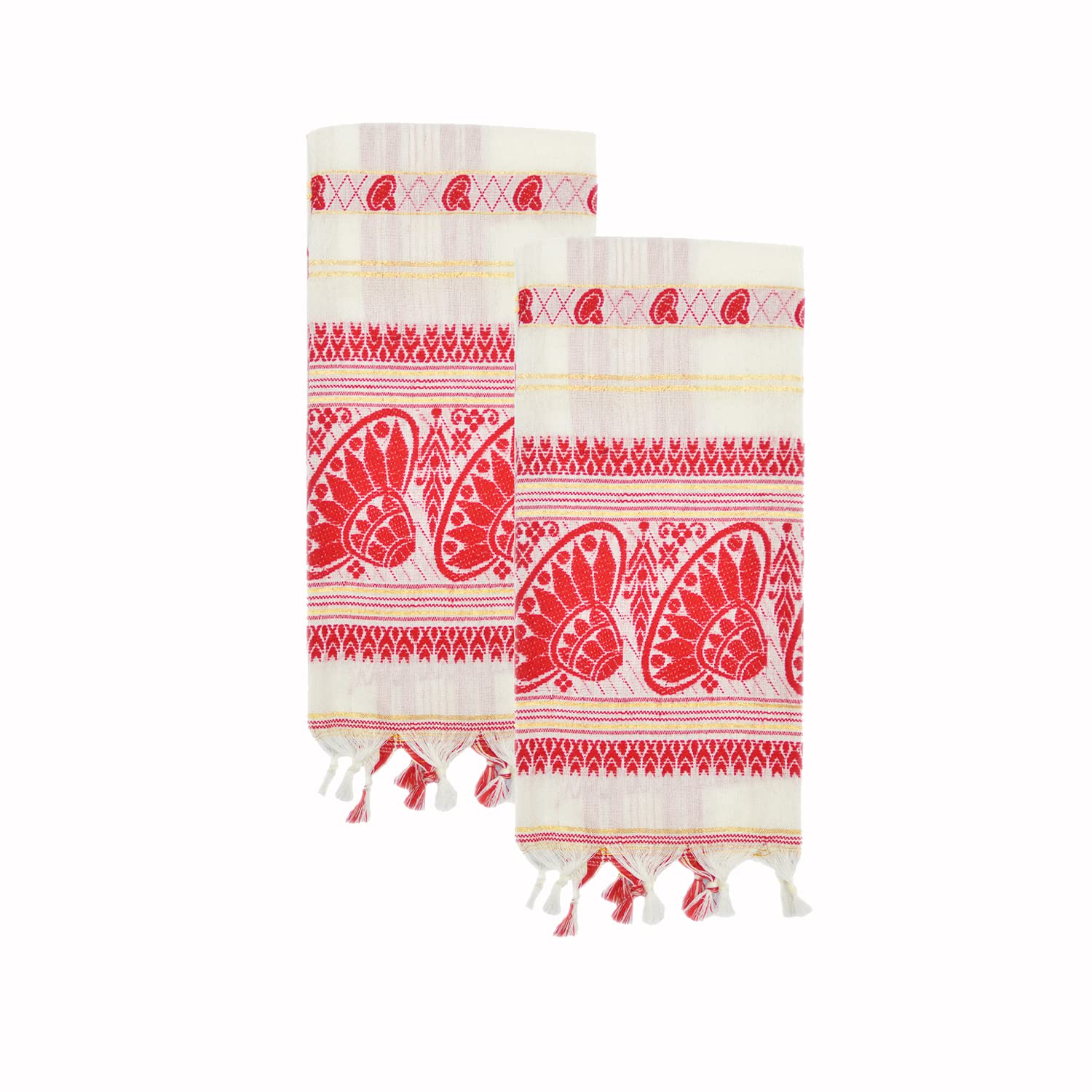 Assamese Silk Stylish Soft Fabric Japi Gamcha (Pack of 2) : Amazon.in ...