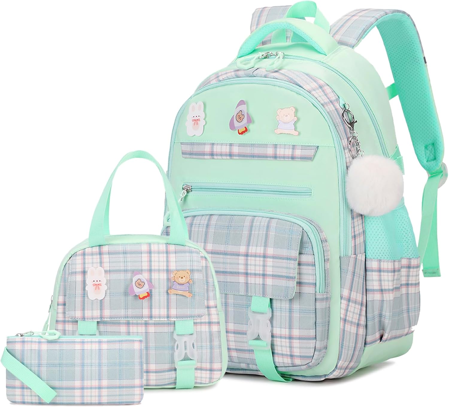 Amazon.com: 3PCS School Backpack for Girls, Girls Backpack with Lunch ...
