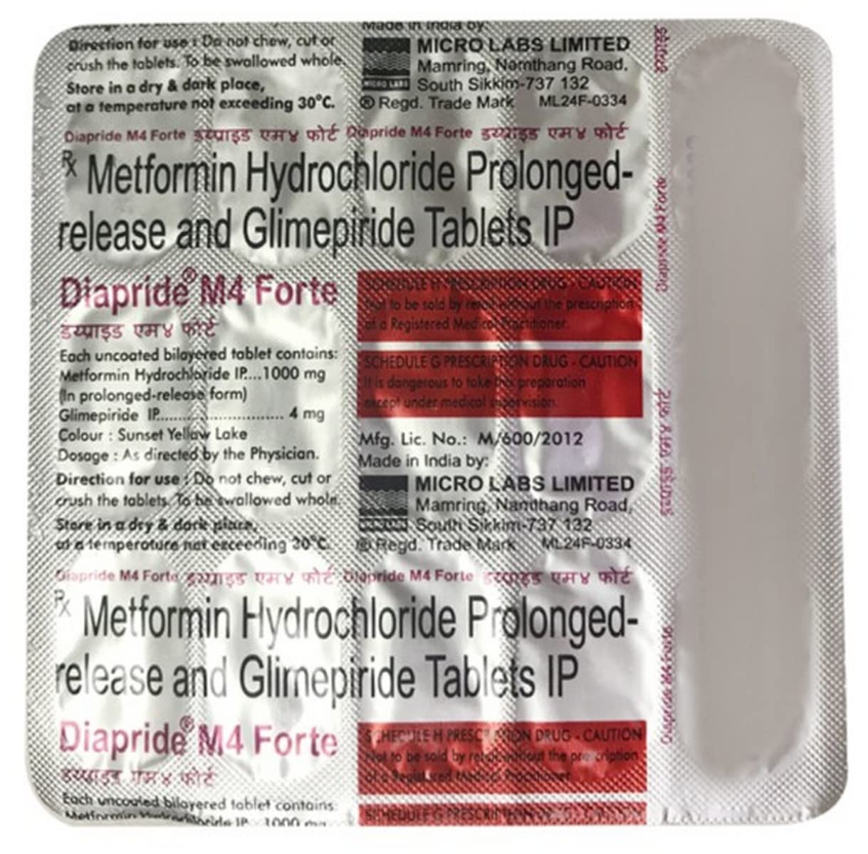Diapride M4 Forte - Strip of 15 Tablets : Amazon.in: Health & Personal Care