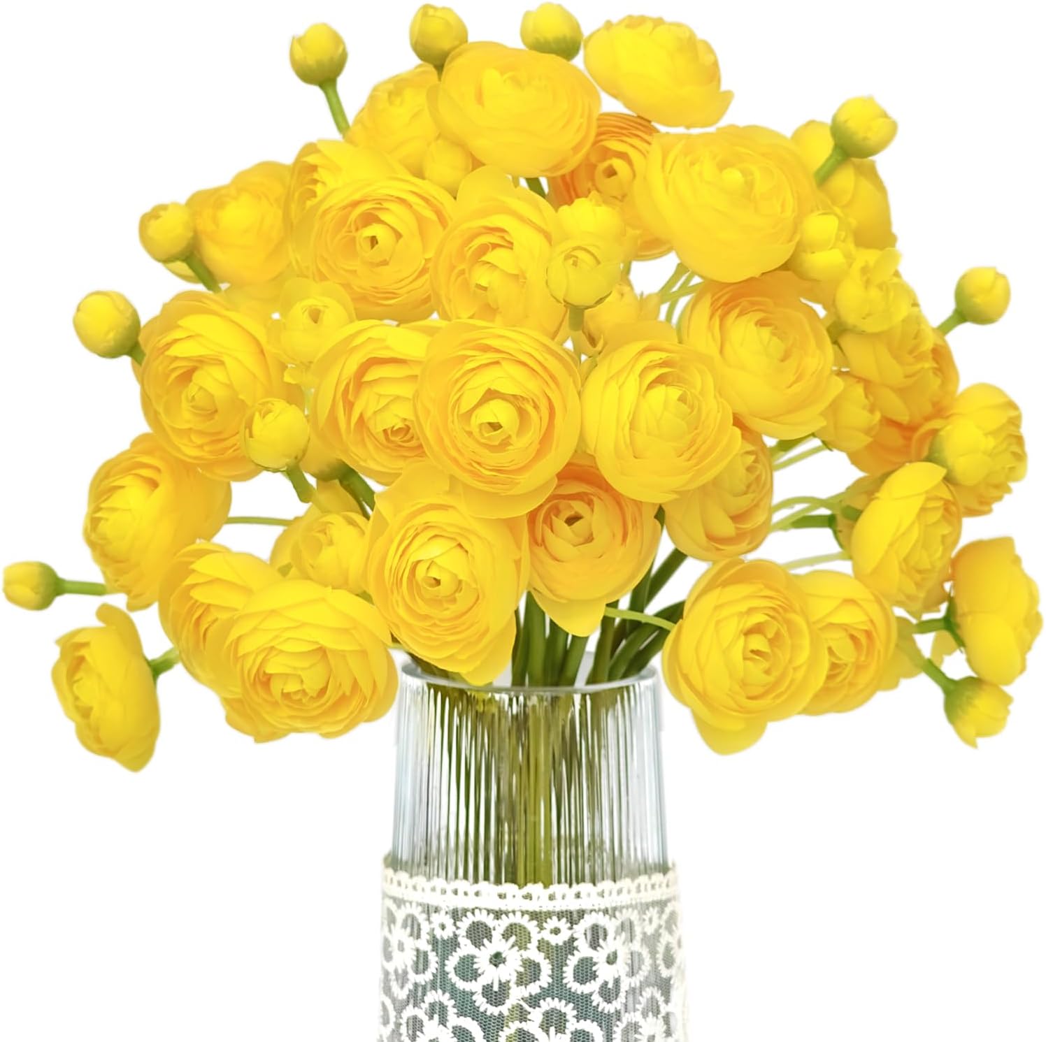 Amazon.com: Artificial Ranunculus Flowers with Real Touch Stem, Silk ...
