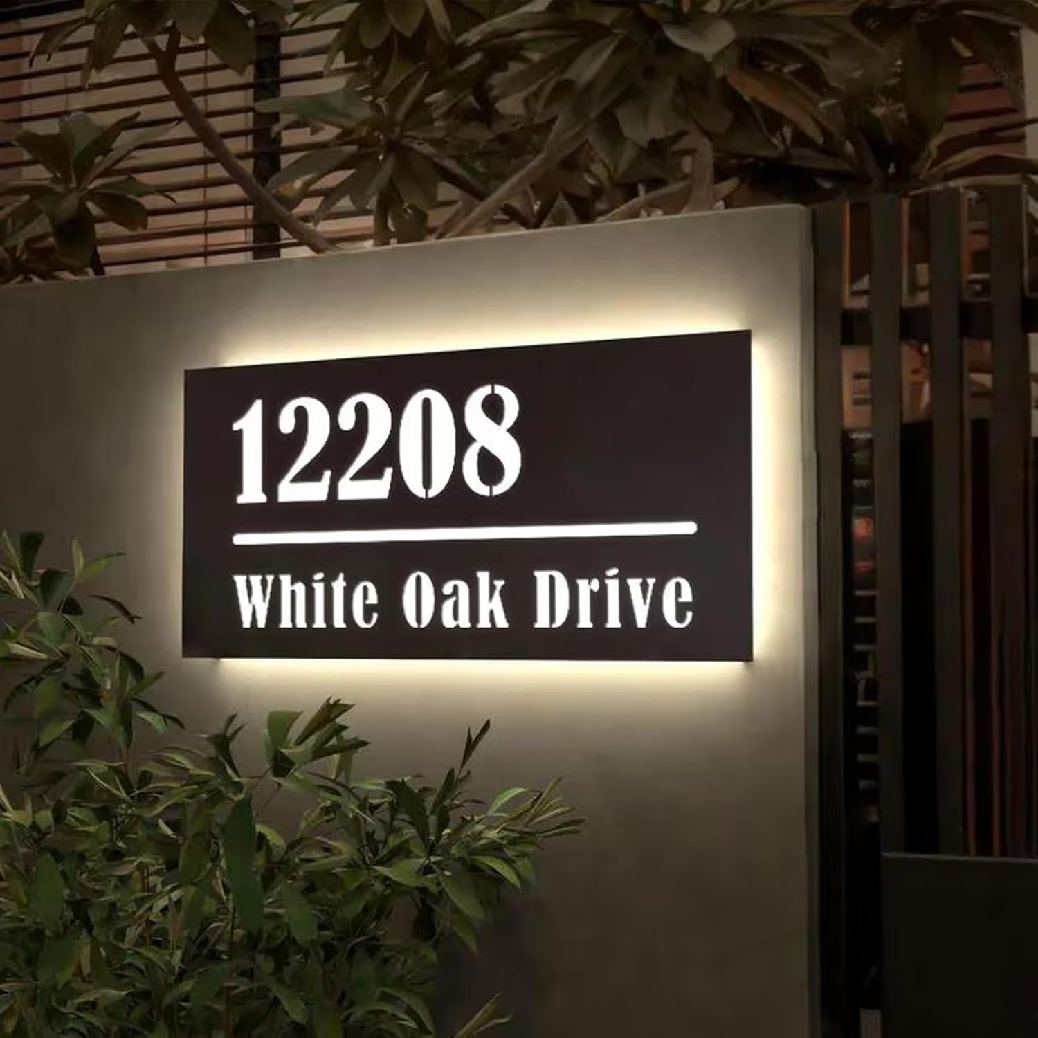 Amazon.com: Custom Led Solar Backlit House Numbers for Outside Light Up ...