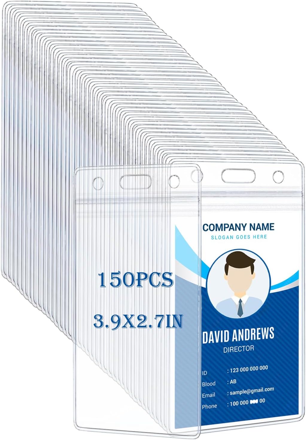 Amazon.com : 150 Pcs ID Badge Holders, Name Tag Holder, Clear Plastic ...