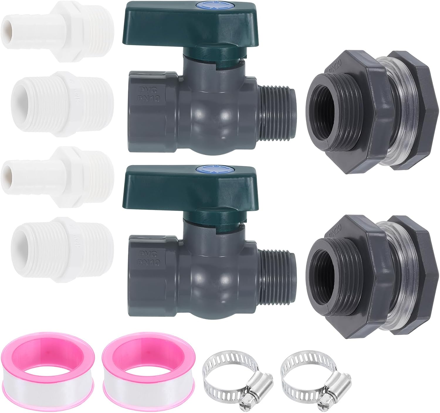 Amazon.com : uxcell 2Set Rain Barrel Faucet Kits, Plastic Rain Barrel ...