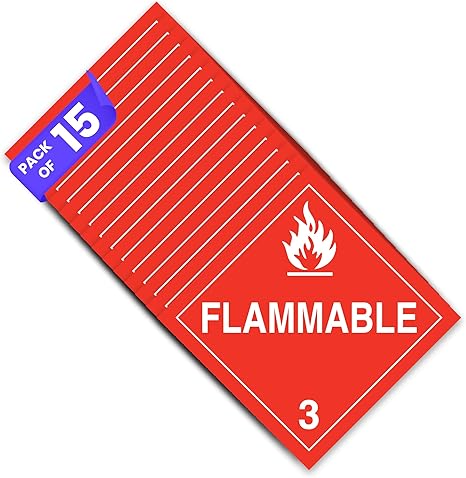 Amazon.com: 15 x Flammable Stickers and Decals | 10.75 x 10.75 ...