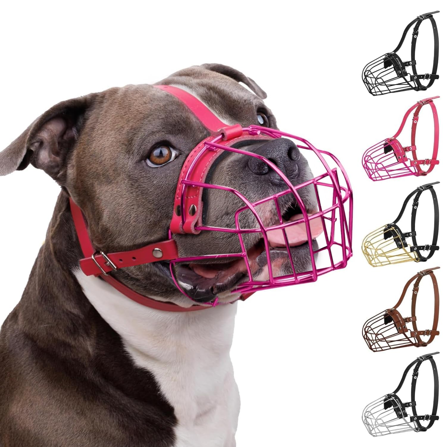 Snapklik.com : BRONZEDOG Pitbull Dog Muzzle Metal Mask Amstaff Wire ...