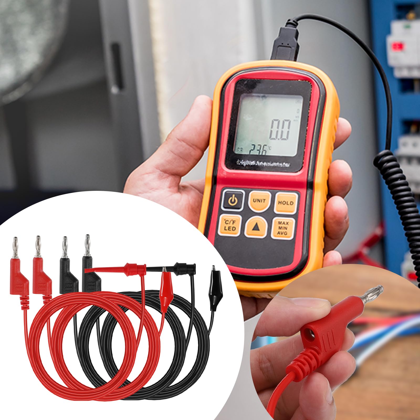 Snapklik.com : Sumnacon Multimeter Test Lead Set - Stackable Banana ...