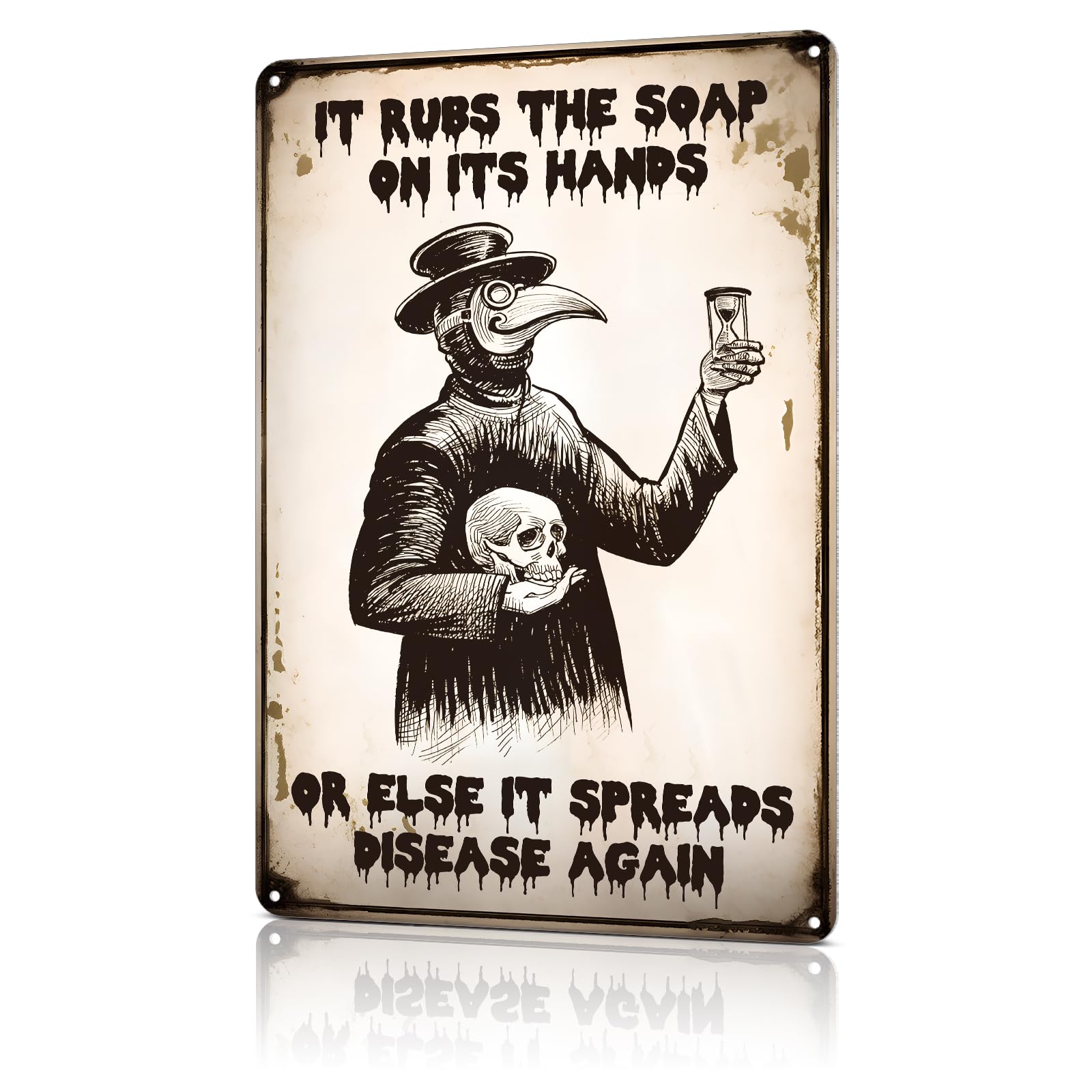 Amazon.com : Azppan Wash Your Hands Plague Doctor Decor Bathroom Wall ...