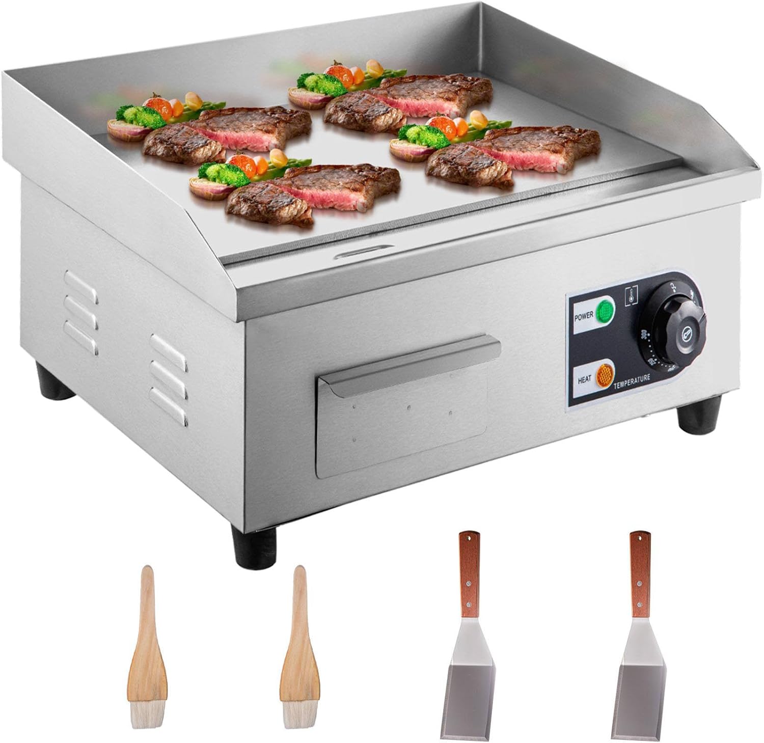 Amazon.com: Commercial Electric Griddle 14-inch 110V 1500W Non-Stick ...