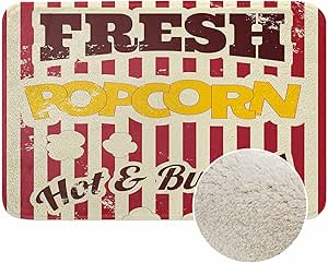 Amazon.com: AOYEGO Popcorn Poster Bath Mat for Bathroom Vintage Style ...