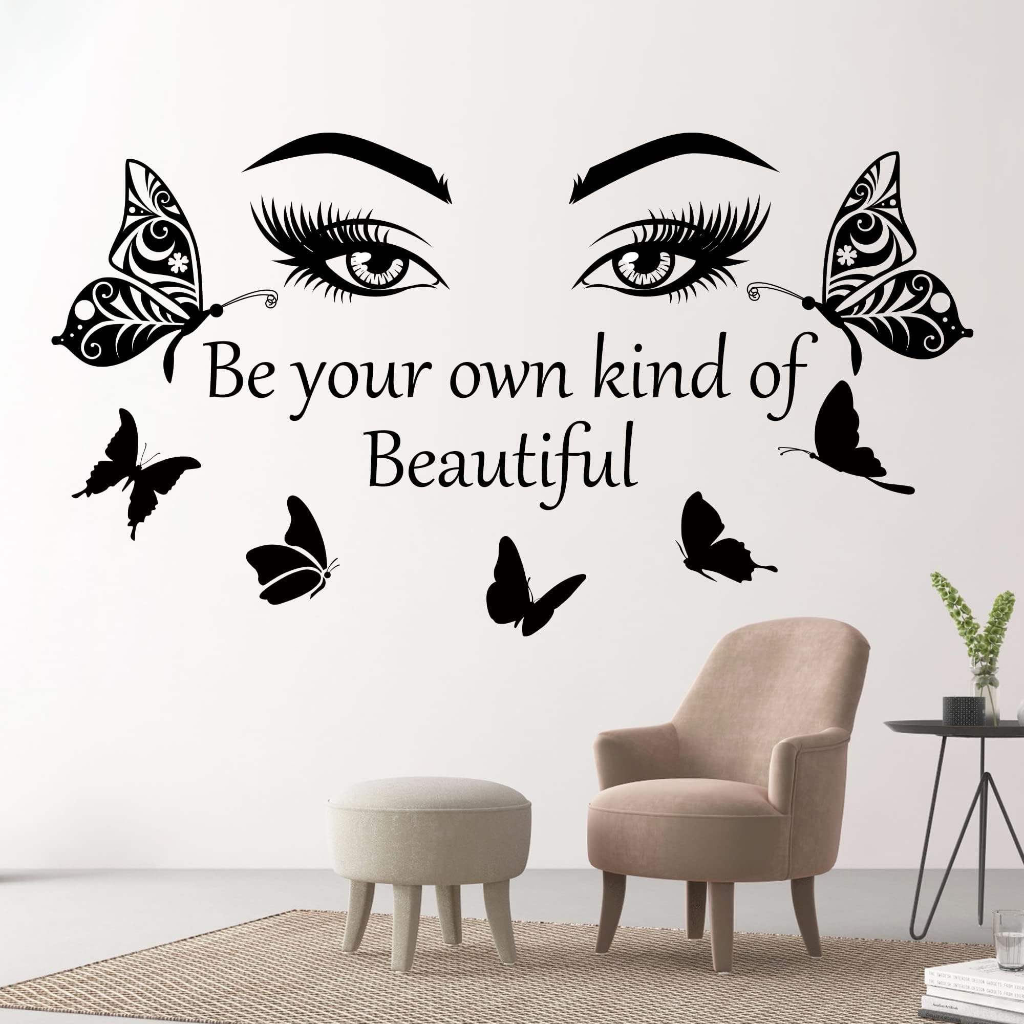 Amazon.com: Motivational Saying Vinyl Wall Decals Eyelash Eyes ...