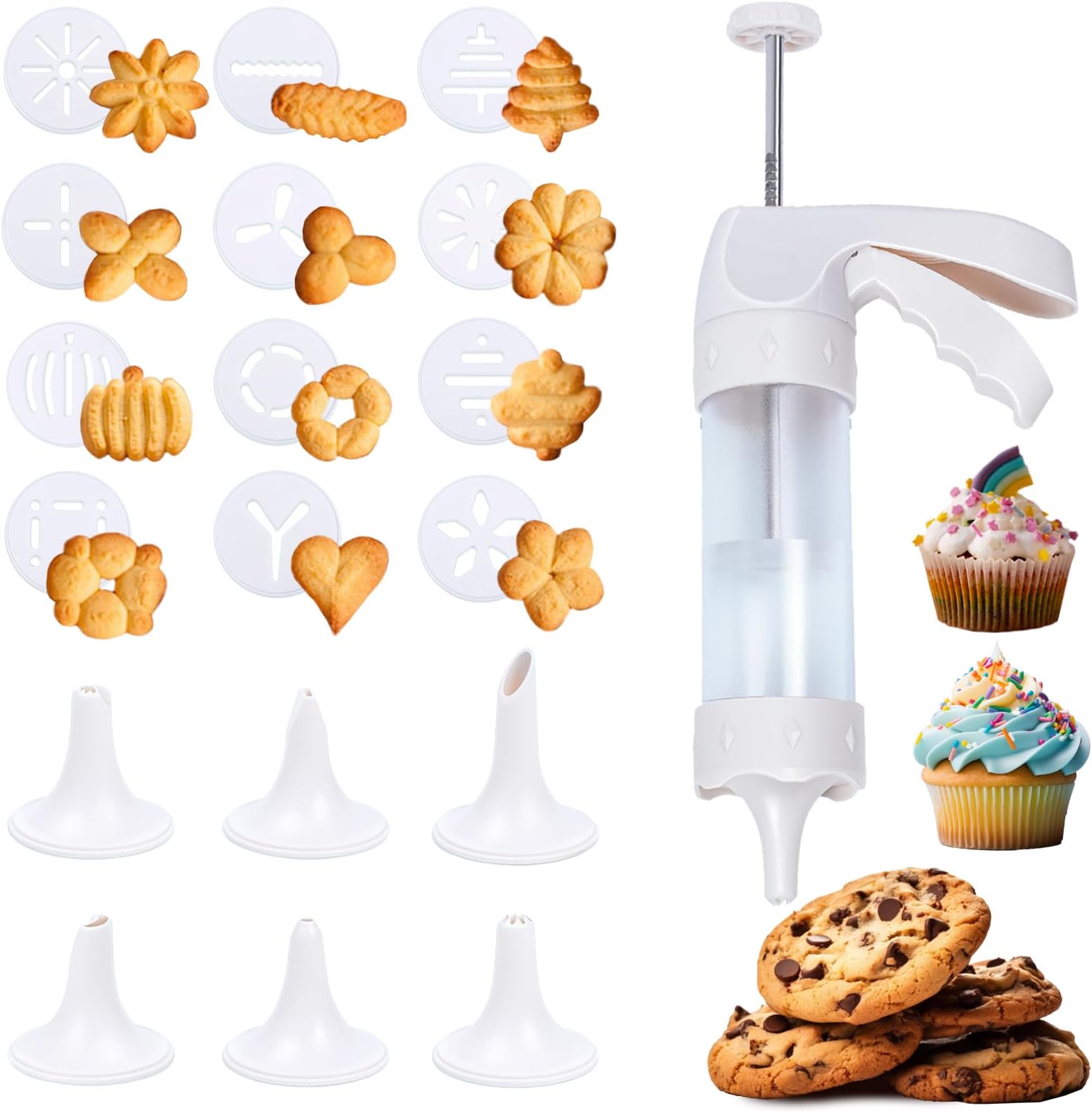 Amazon.com: Cookie Press Cake Decorating Kit: Spritz Cookie Press ...